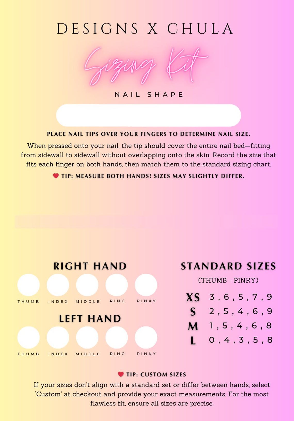 Digital Nail Sizing Kit: Printable Press-on Nail Size Chart (canva ...