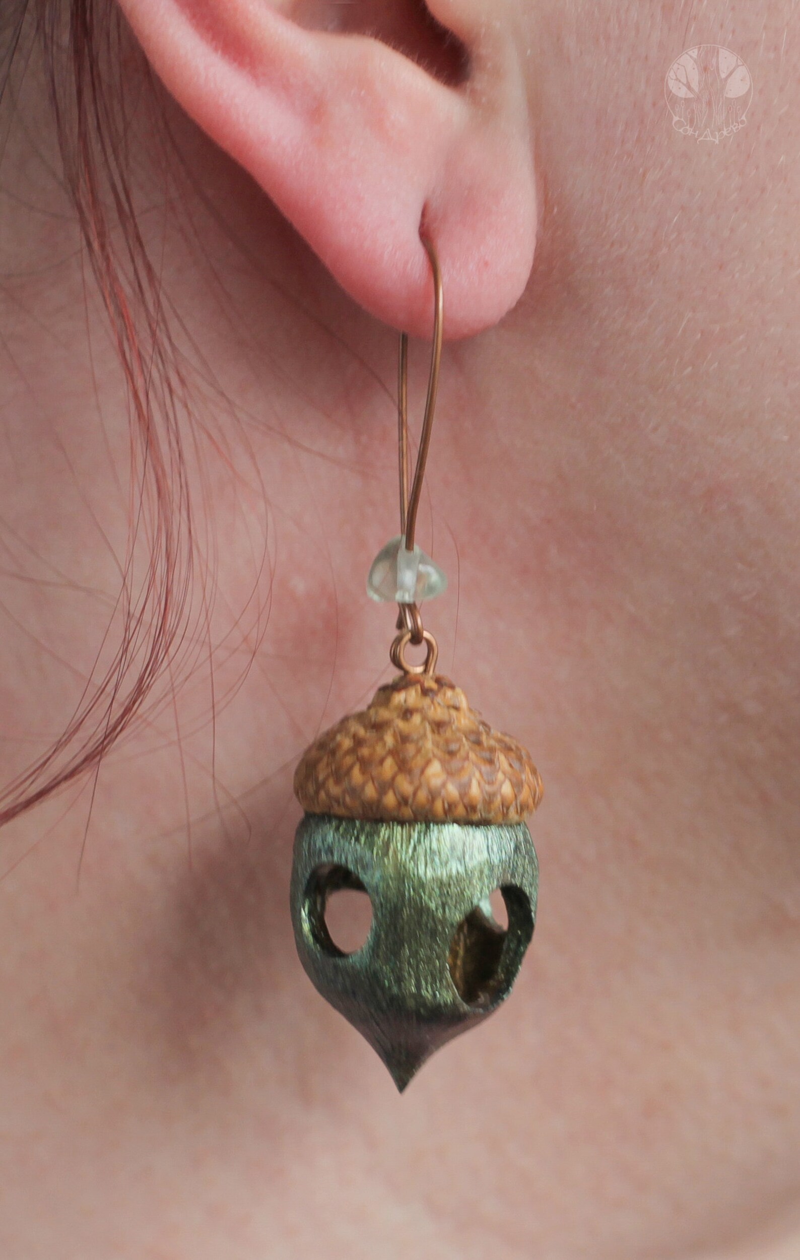 Acorn Earrings Green witch outfit Forest nymph jewelry | Etsy