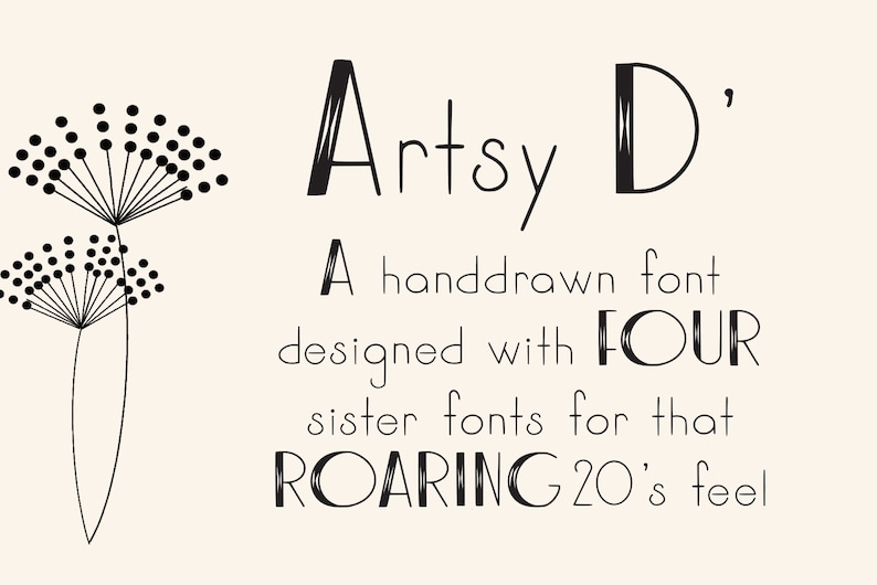 Artsy D' Roaring 20's Truetype FONT - Etsy