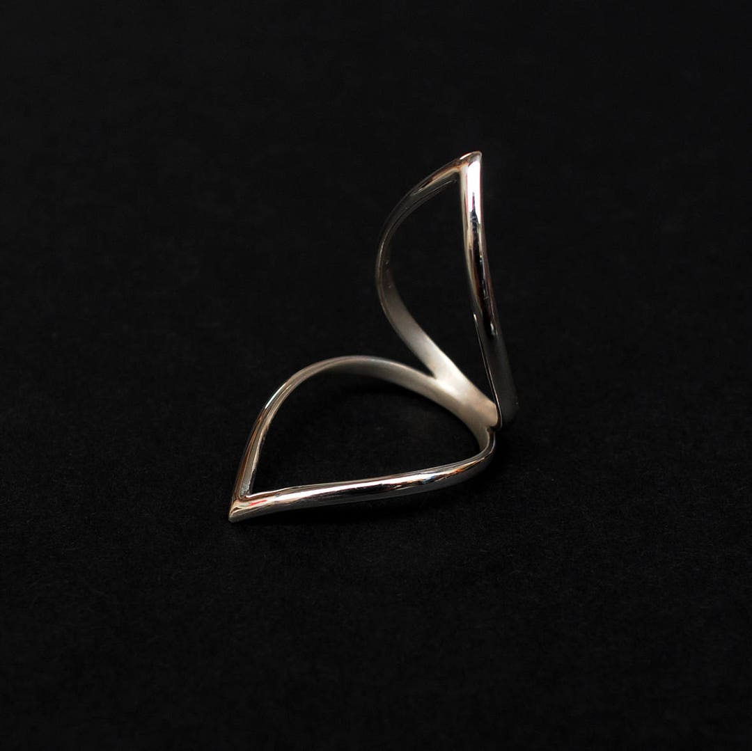 Ditto Silver Symmetrical Geometric Mirrored Ring for Thumb or Finger ...