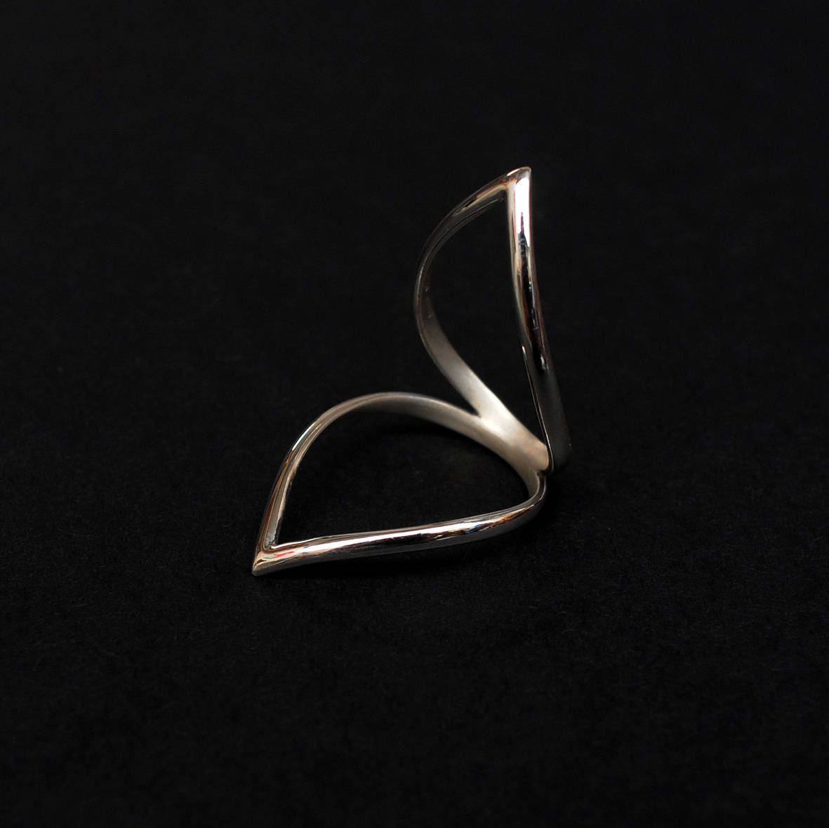 Ditto Silver Symmetrical Geometric Mirrored Ring for Thumb or Finger. - Etsy