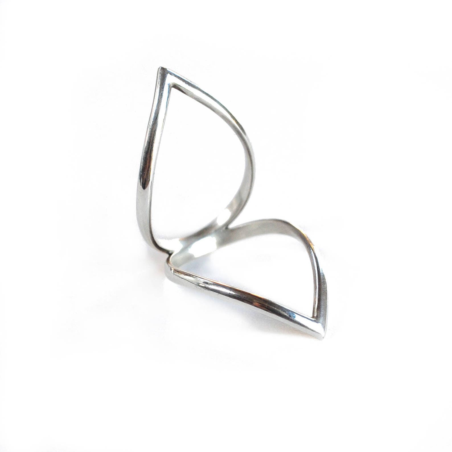 Ditto Silver Symmetrical Geometric Mirrored Ring for Thumb or Finger ...