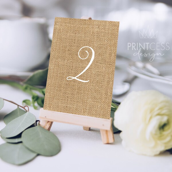 Burlap Table Numbers - Etsy
