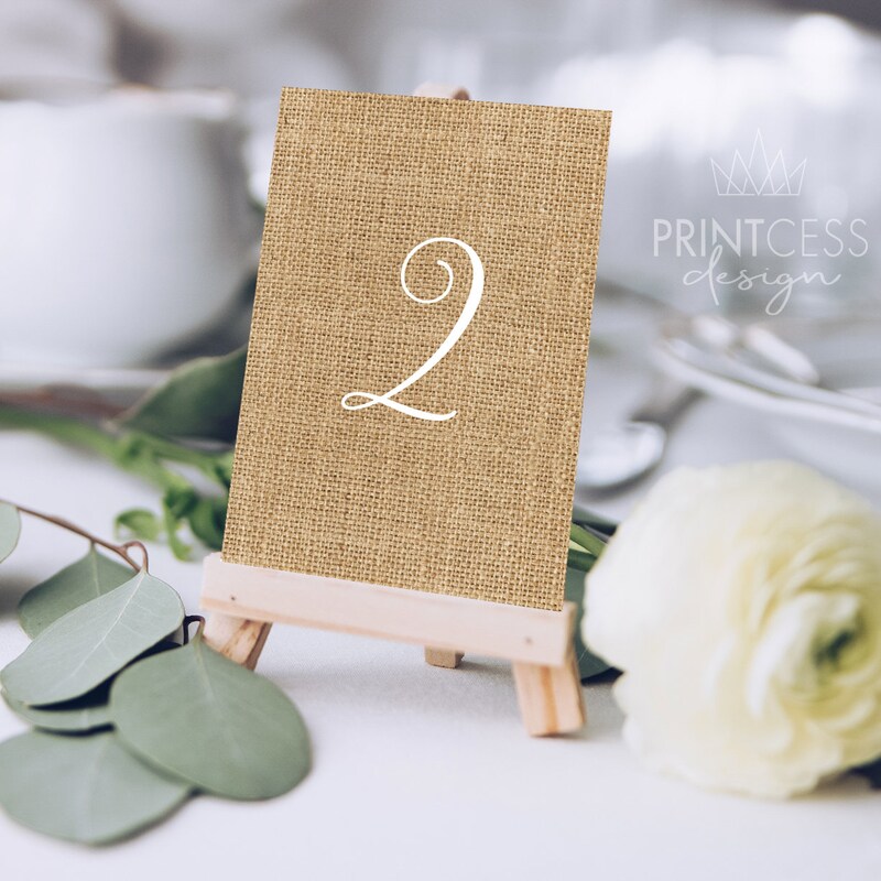 Burlap Table Numbers - Etsy