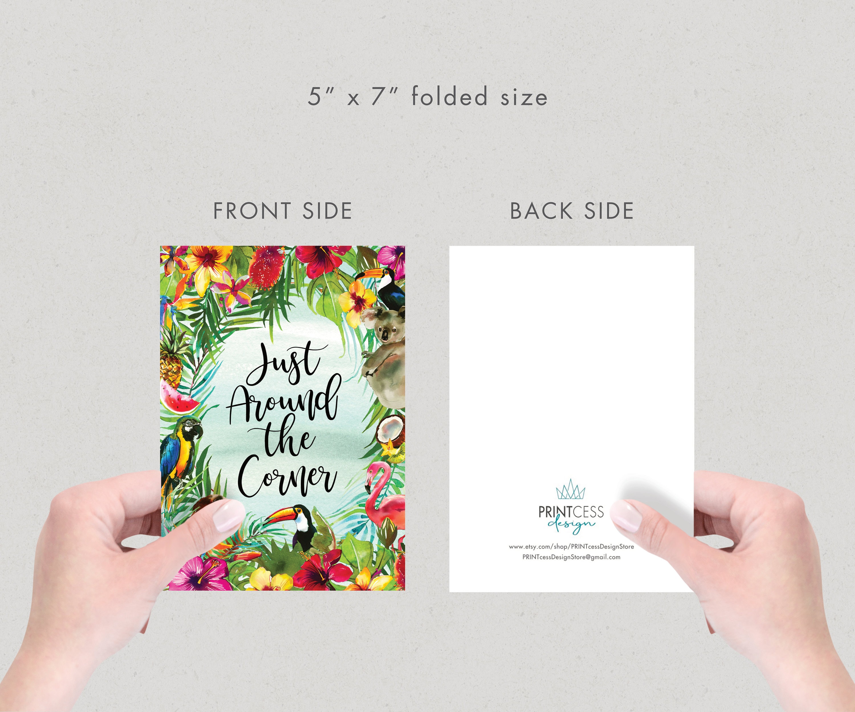 Printable Greeting Card 5x7 Folded Size - Etsy