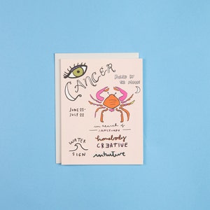 Happy Birthday Cancer Zodiac Greeting Card Spiritual Star | Etsy