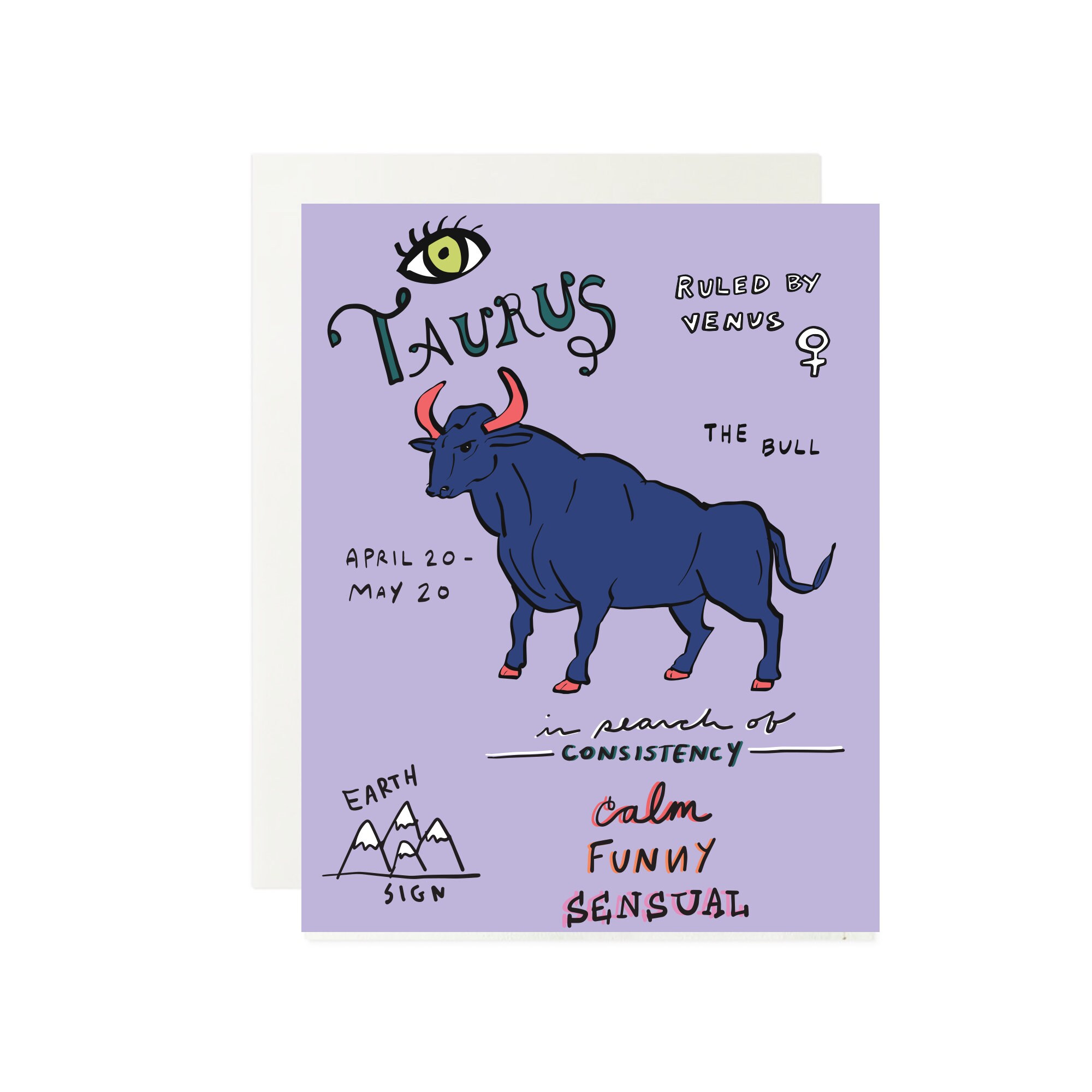 Happy Birthday Taurus Zodiac Greeting Card Spiritual Star - Etsy