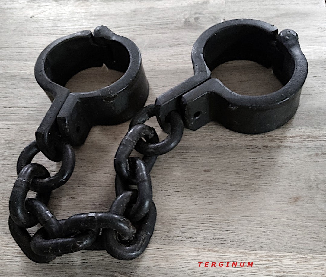 BDSM Dungeon EXTREME Steel Restraints With Chain Hand Restraints Ankle ...