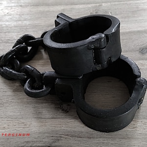BDSM Dungeon EXTREME Steel Restraints With Chain Hand Restraints Ankle ...