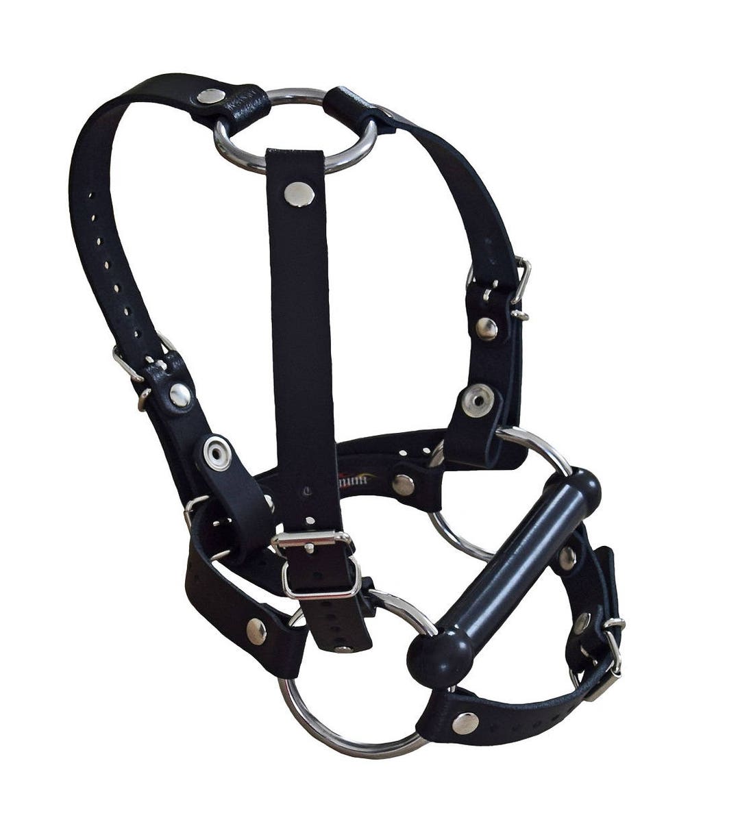 Head Harness Head Mask Made of Leather With Bite Bar / BDSM Fetish - Etsy