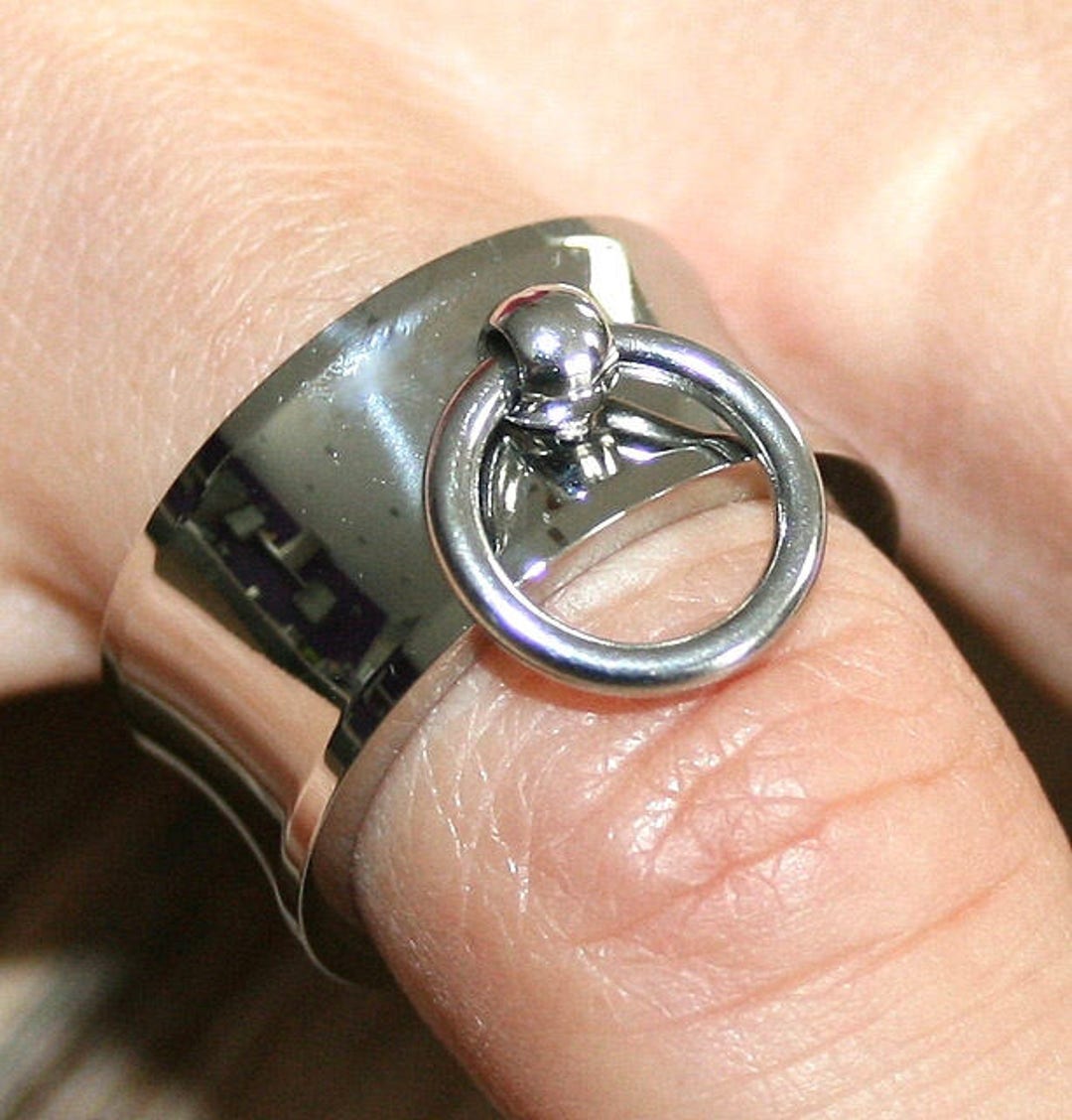 BDSM Ring der O konkav Edelstahl Fetisch SM Schmuck Sklavenring ...