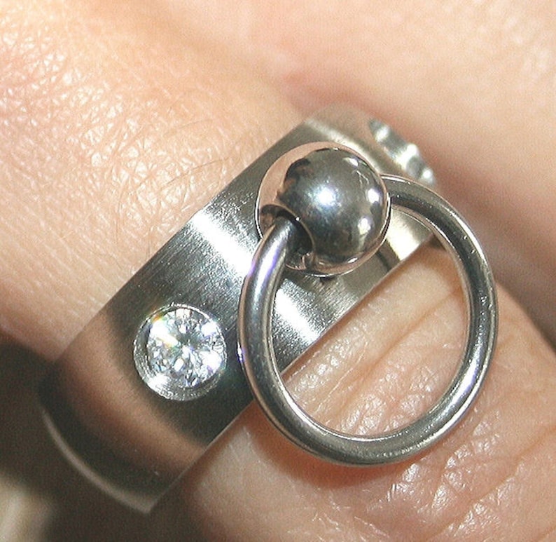 Noble BDSM Ring of the O With 2 Stones Stainless Steel Fetish - Etsy