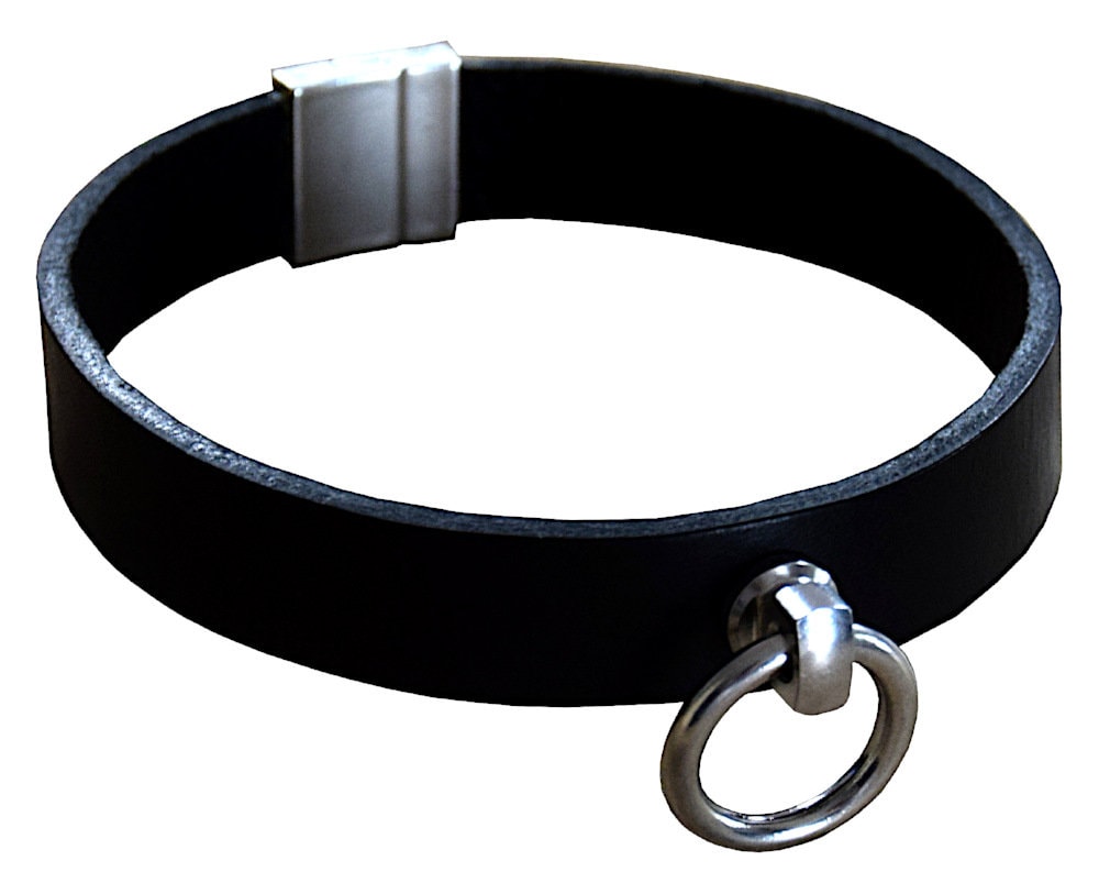 Noble SM Collar With Ring of O Leather Collar With Magnetic | Etsy