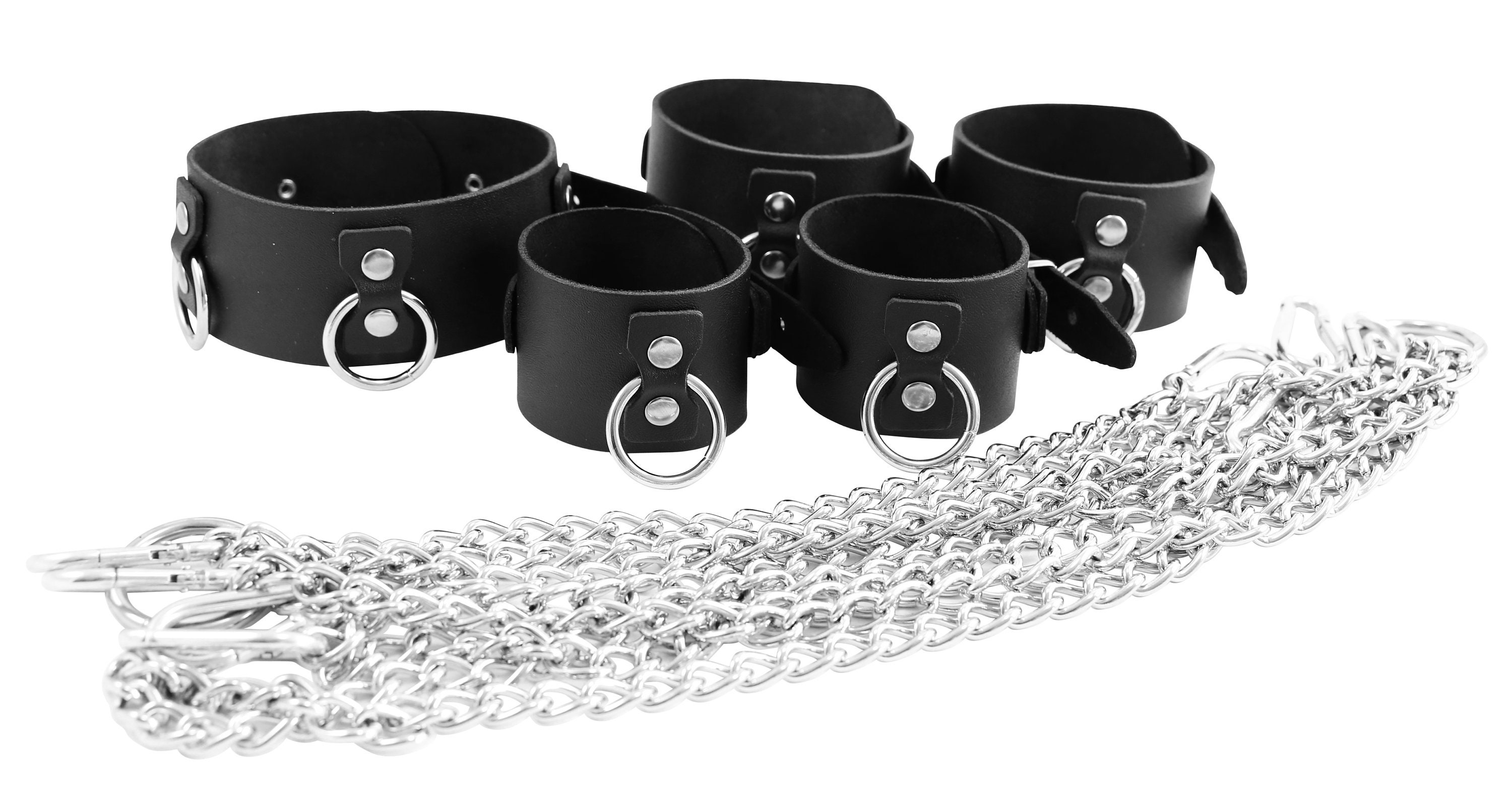 Bondage Set With Chains / Collar Handcuffs Ankle Cuffs | Etsy