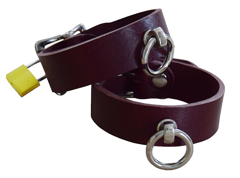 Lockable Shackle Set BDSM Choker Shackles Handcuffs Leather - Etsy