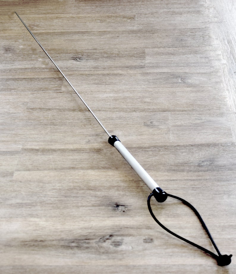 Stainless steel cane rod with aluminum handle and hand strap / | Etsy