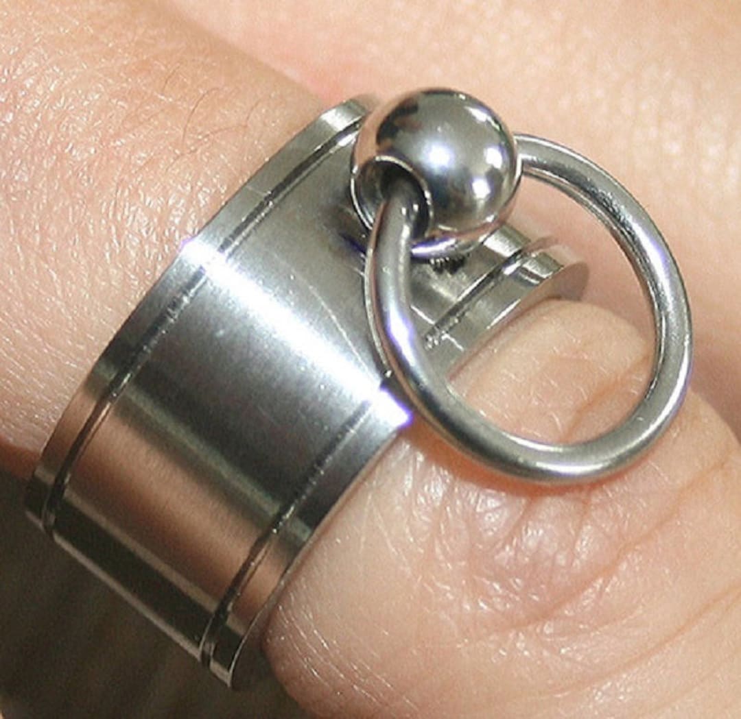 BDSM Ring the O Grooved Stainless Steel Fetish SM Jewelry Slave Ring ...