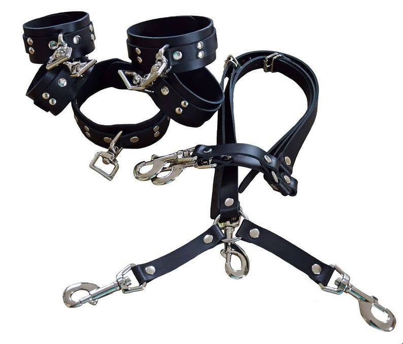 Full body Kit with collar handcuffs and ankle cuffs with | Etsy