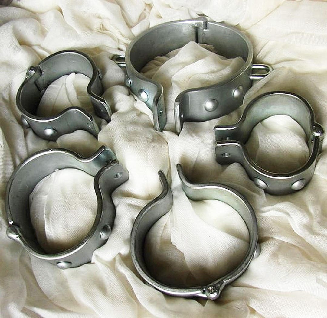 BDSM Bondage Set Steel Shackles Neck Shackles Metal Shackles Handcuffs ...
