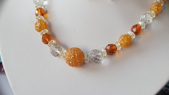 Up-Cycled 1930's Amber Czech Pressed Glass - Faceted … - Gem