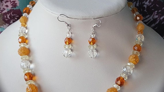 Up-Cycled 1930's Amber Czech Pressed Glass - Faceted … - Gem