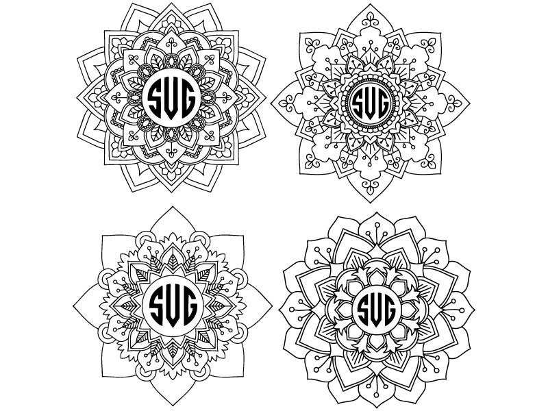 8 Mandala SVG 8 Mandala Monogram SVG Vector Svgsilhouette | Etsy