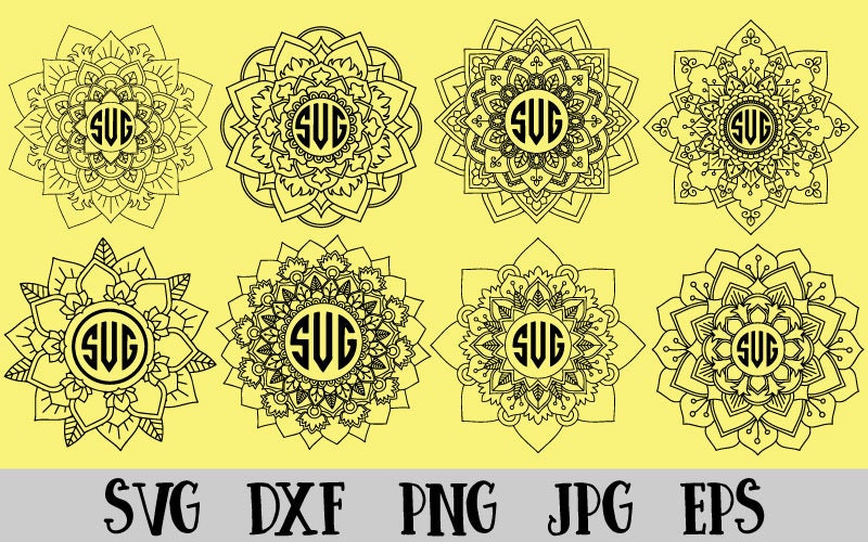 8 Mandala SVG 8 Mandala Monogram SVG Vector Svgsilhouette | Etsy
