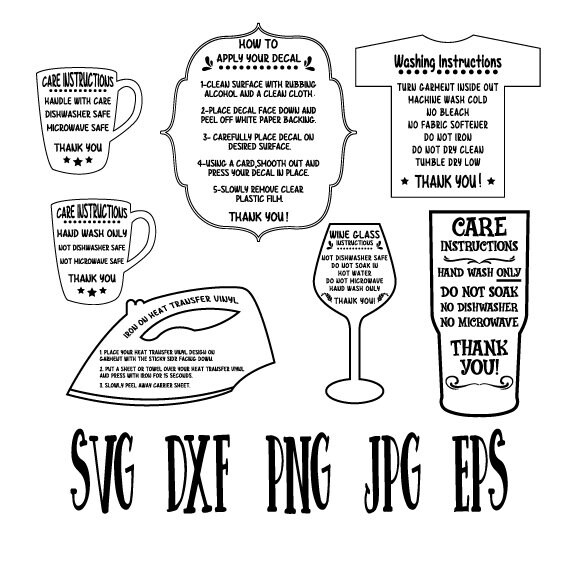 Care Card Bundle Care Instruction CardsSvg file | Etsy