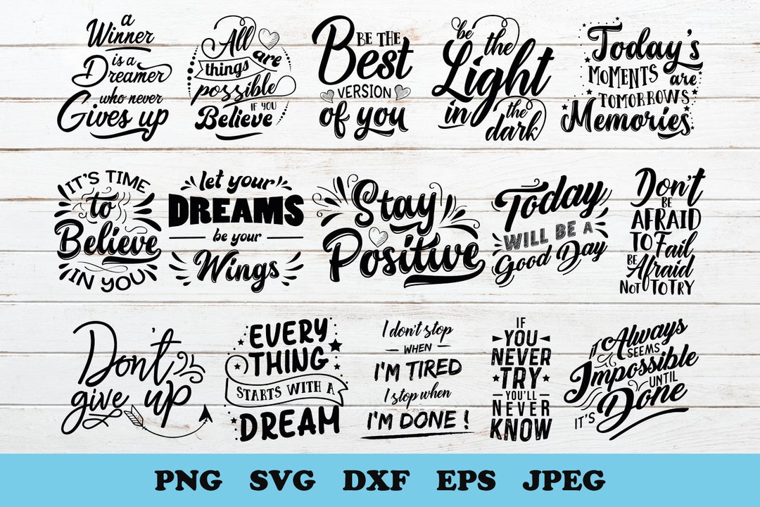 Motivational Quotes Bundle | SVG | PNG - Etsy