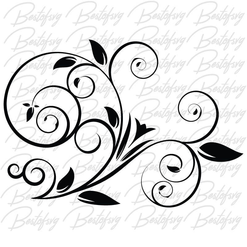 Swirl Vector Svg Png Dxf Eps Jpg Files Silhouette Svg File | Etsy