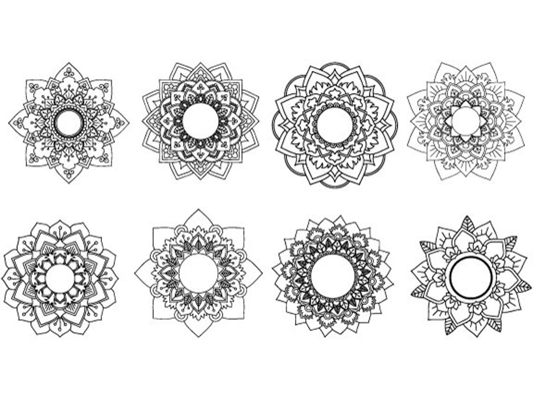 15 Mandala SVG ~ 15 Mandala Monogram SVG Vector Svg,silhouette Svg,file ...