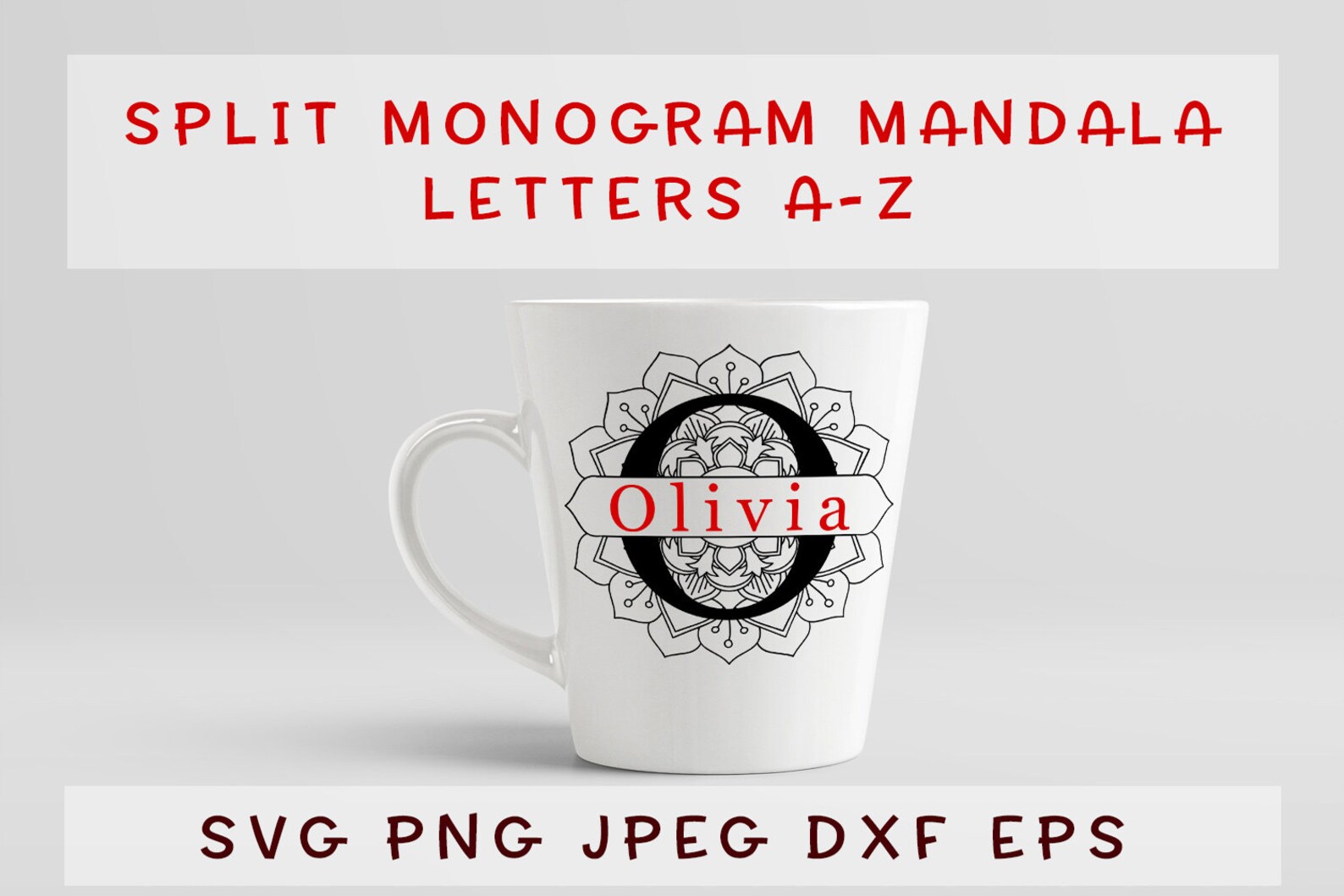 Split Monogram mandala Letters Mandala Svg Split Alphabet - Etsy