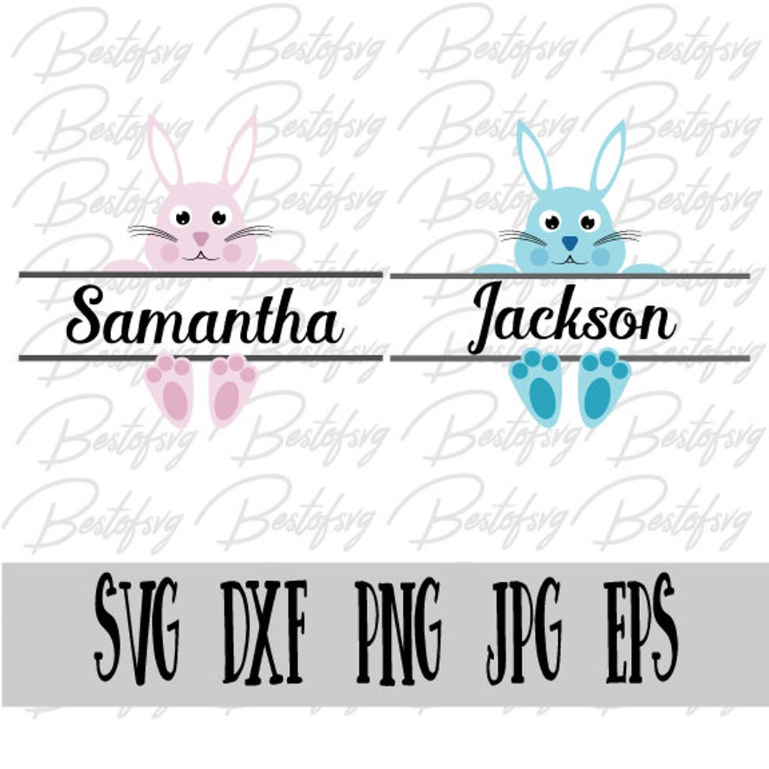 Easter Split Monogram Svg Easter Bunny Svg, Easter Svg Vector Svg ...