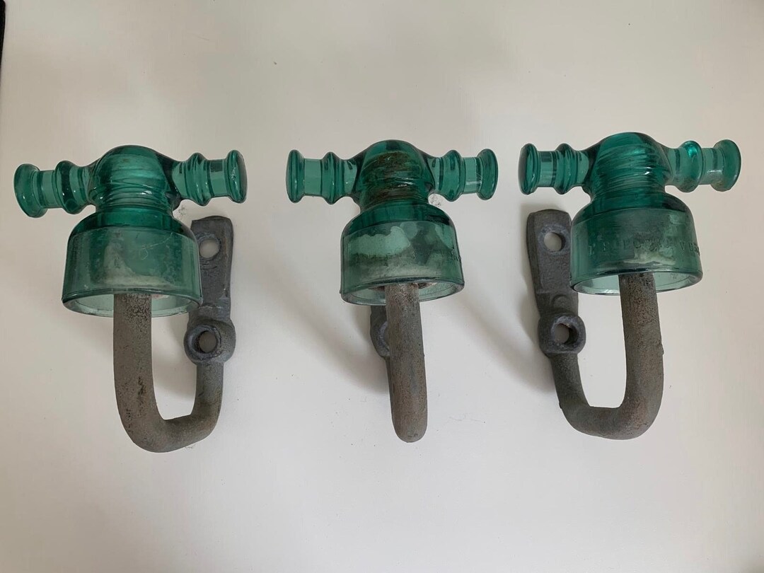 Vintage Electrical Insulator - Industrial Decoration - Coat Rack - Hook ...