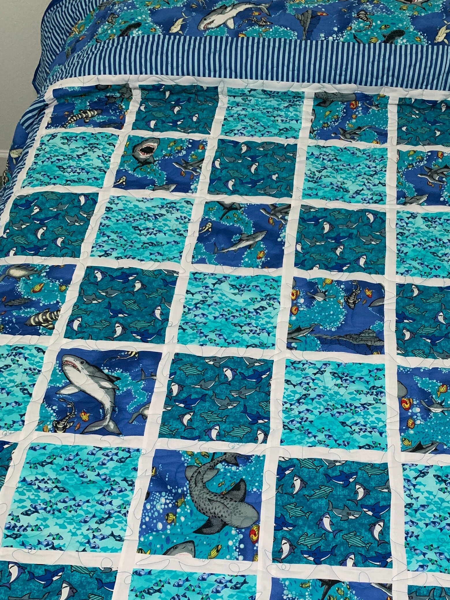 Quilt for Sale,ocean Quilt,homemade Quilt,hand Made Quilt,queen Size ...