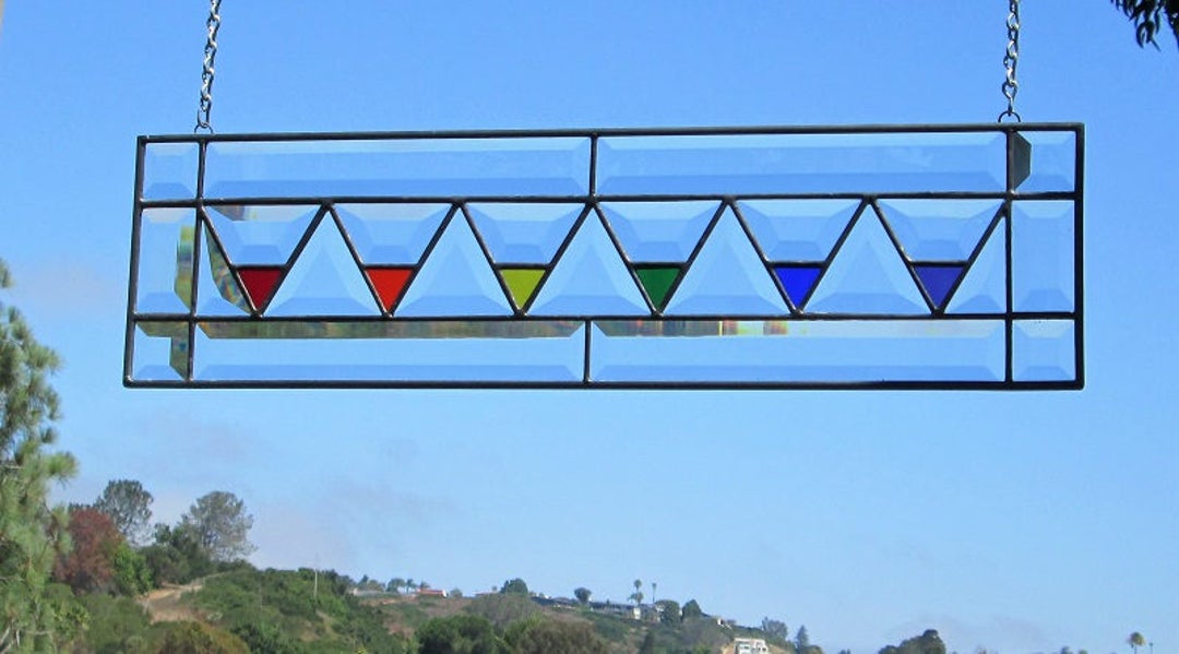 Art Deco "rainbow Gum Drops" Stained Glass|handcut Beveled Glass ...