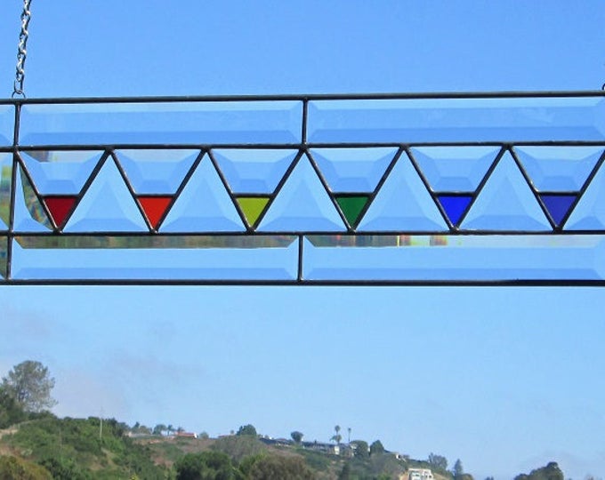 Art Deco "rainbow Gum Drops" Stained Glass|handcut Beveled Glass ...