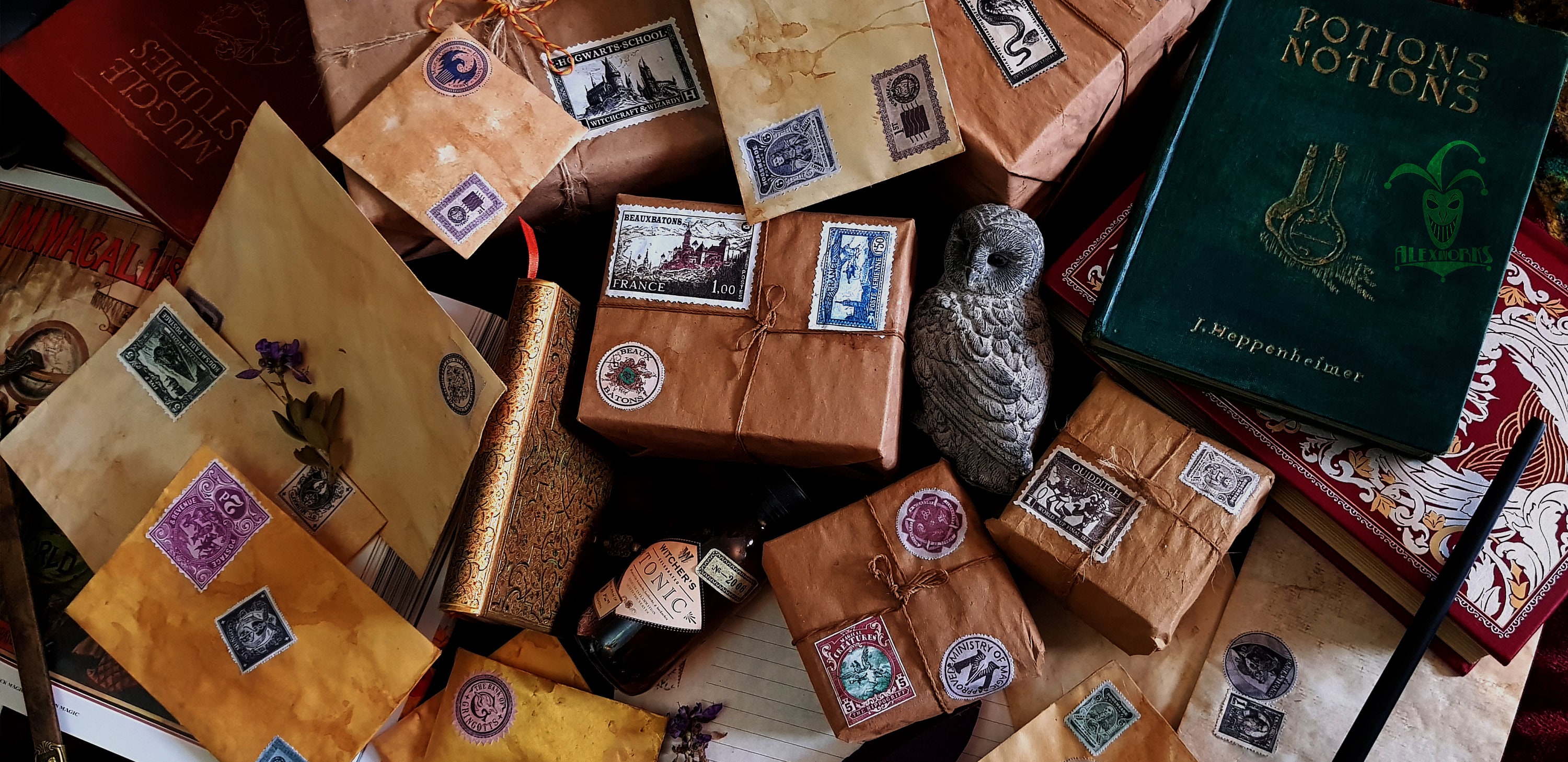 Harry Potter 77 Magical Postage Stamps Owl Post Owl Express Etsy