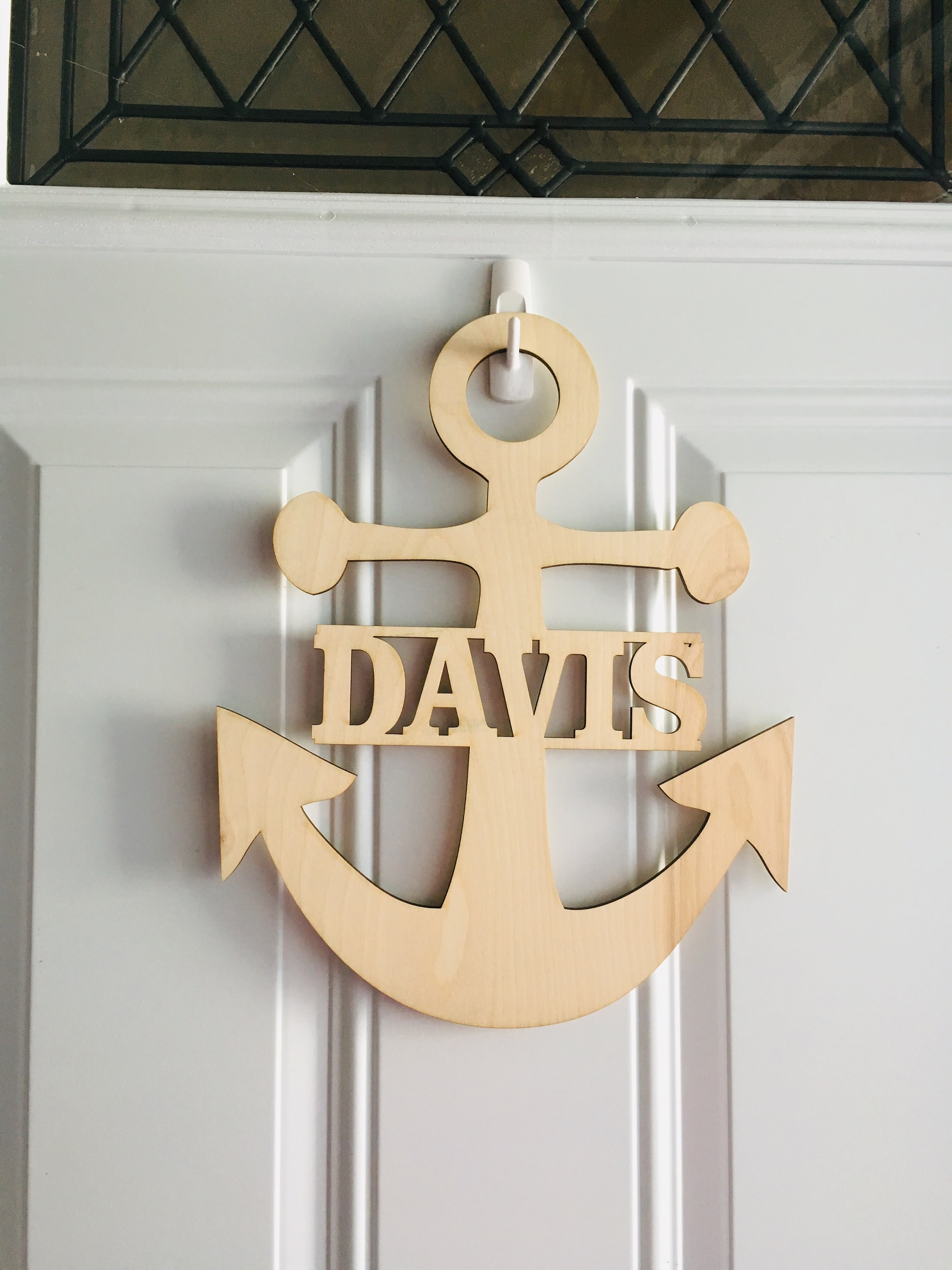 Anchor Door Signunfinished Anchor Door Sign Navy Door Sign - Etsy