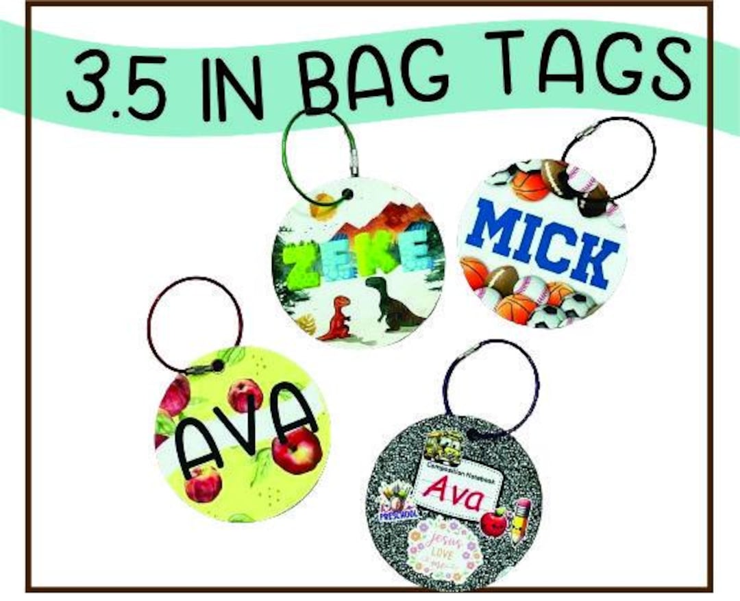 Back to School Bag Tag Personalized/double Sided Bag Tags/ Kids ...