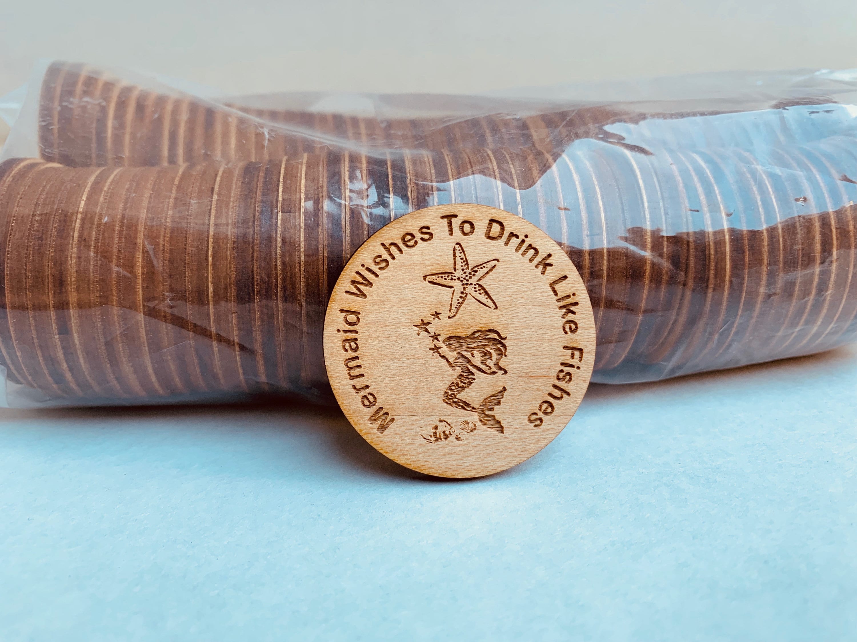 Custom coins Double sided wooden tokens wood coins festival | Etsy