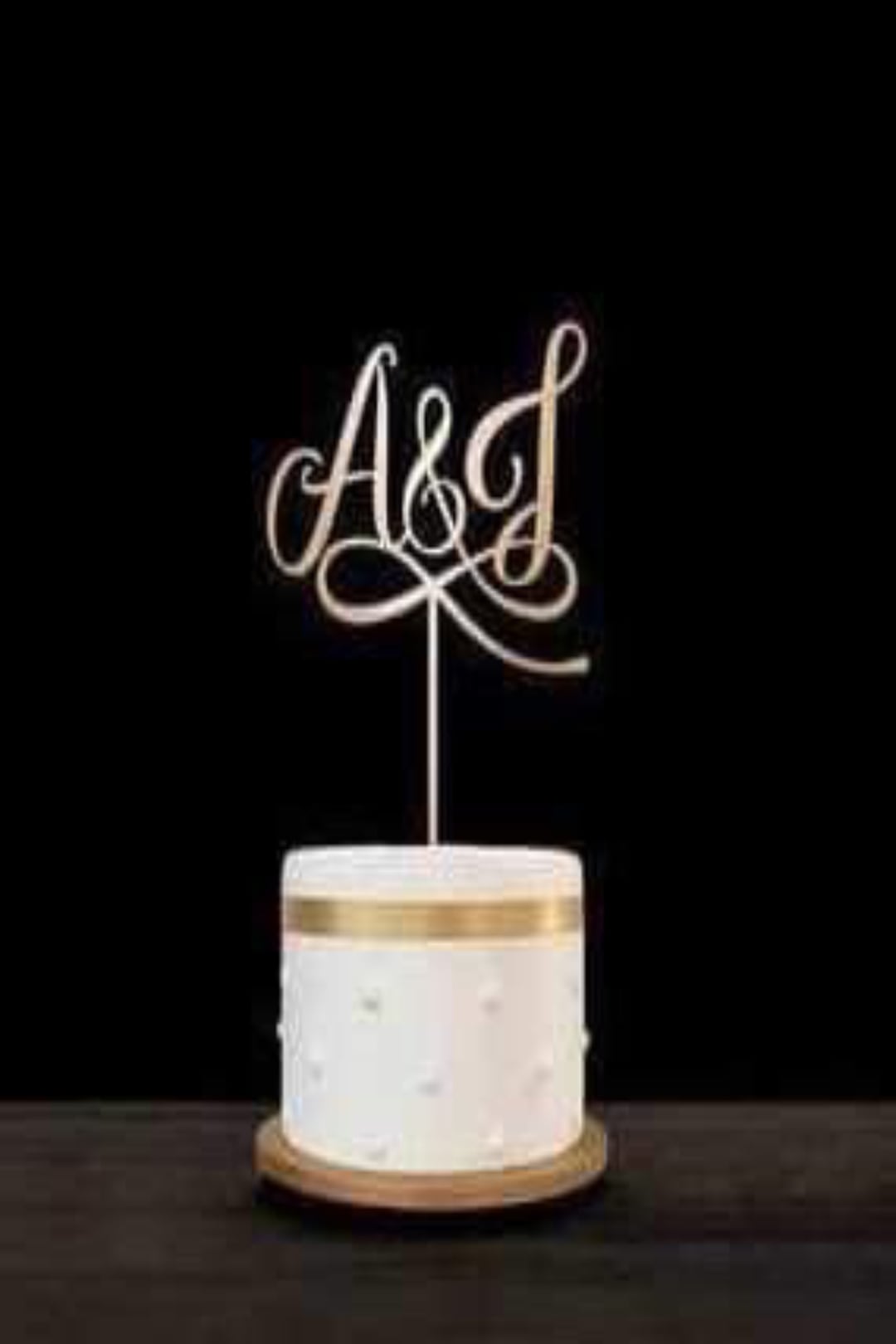 Personalized Initials Cake Topper, Gold Wedding Decor (5") - Etsy