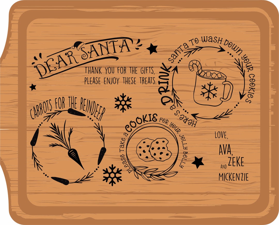 Santa Cookie Tray/santas Cookies and Milk Charcuterie Board/ Reindeer ...