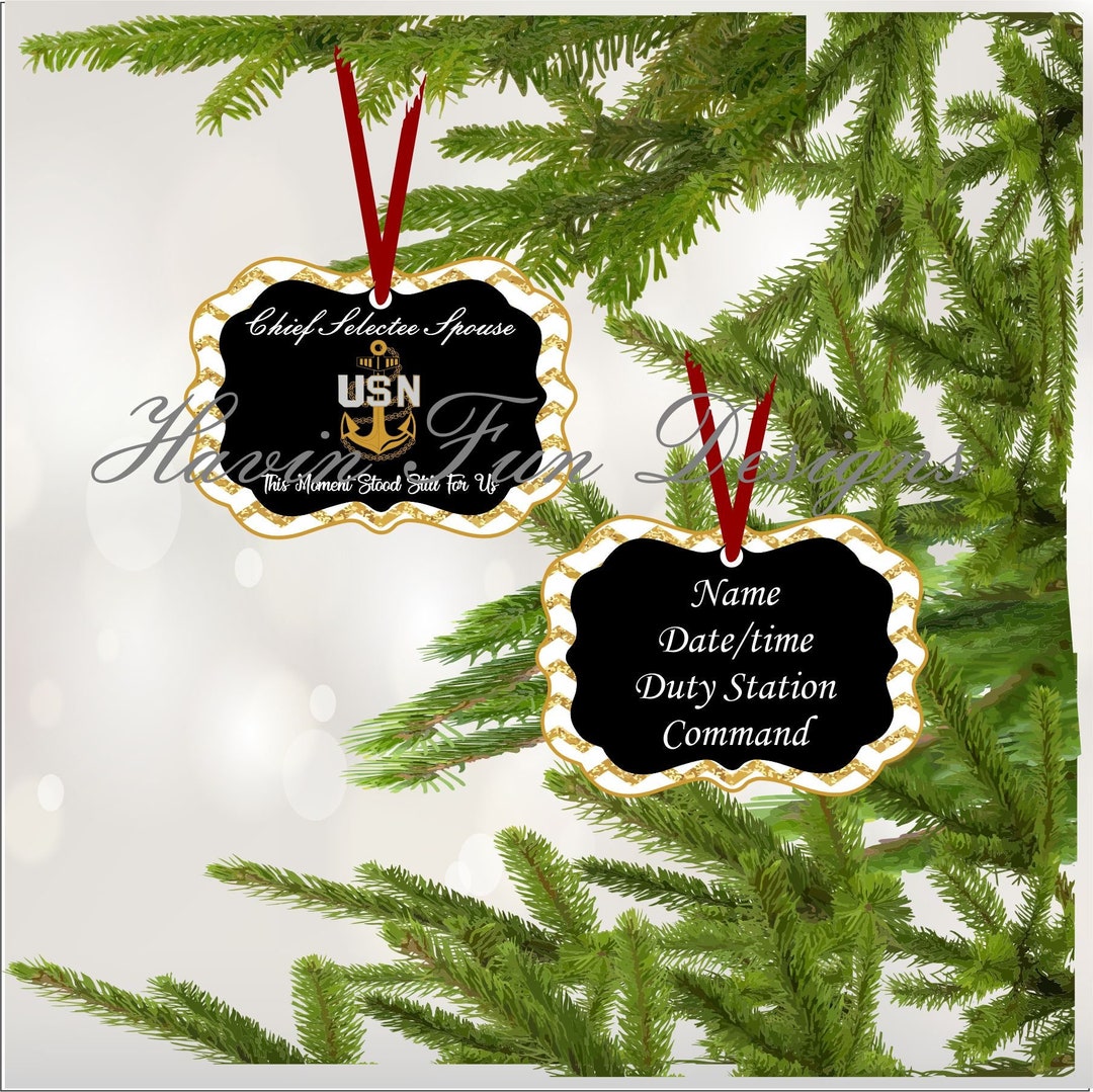 Personalized Navy Chief Selectee Spouse Ornament, Military Gift - Etsy