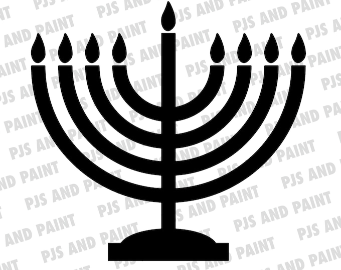 Menorah SVG, Menorah Cut File, Menorah DXF, Menorah PNG, Menorah ...