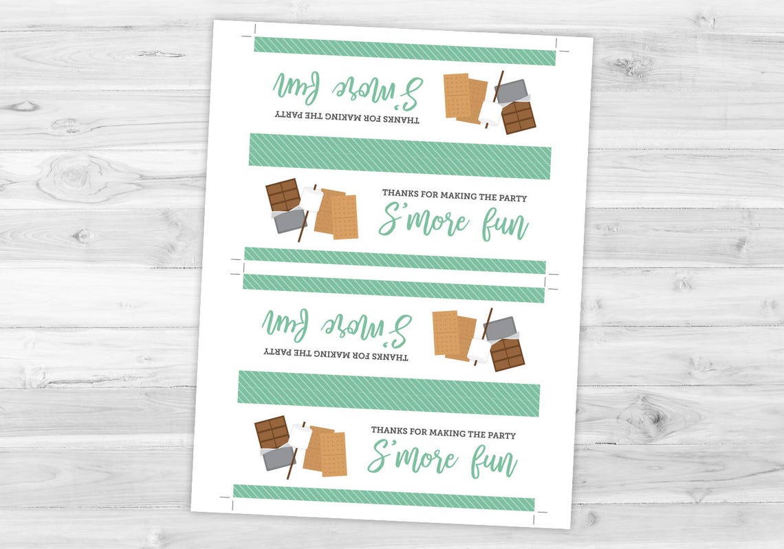 S'mores Favors S'mores Treat Bag Topper Printable - Etsy