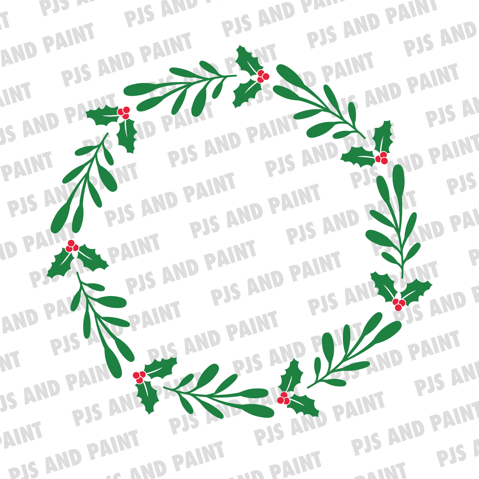 Christmas Wreath SVG, Holly Wreath SVG, Wreath Cut File, Holly Wreath ...