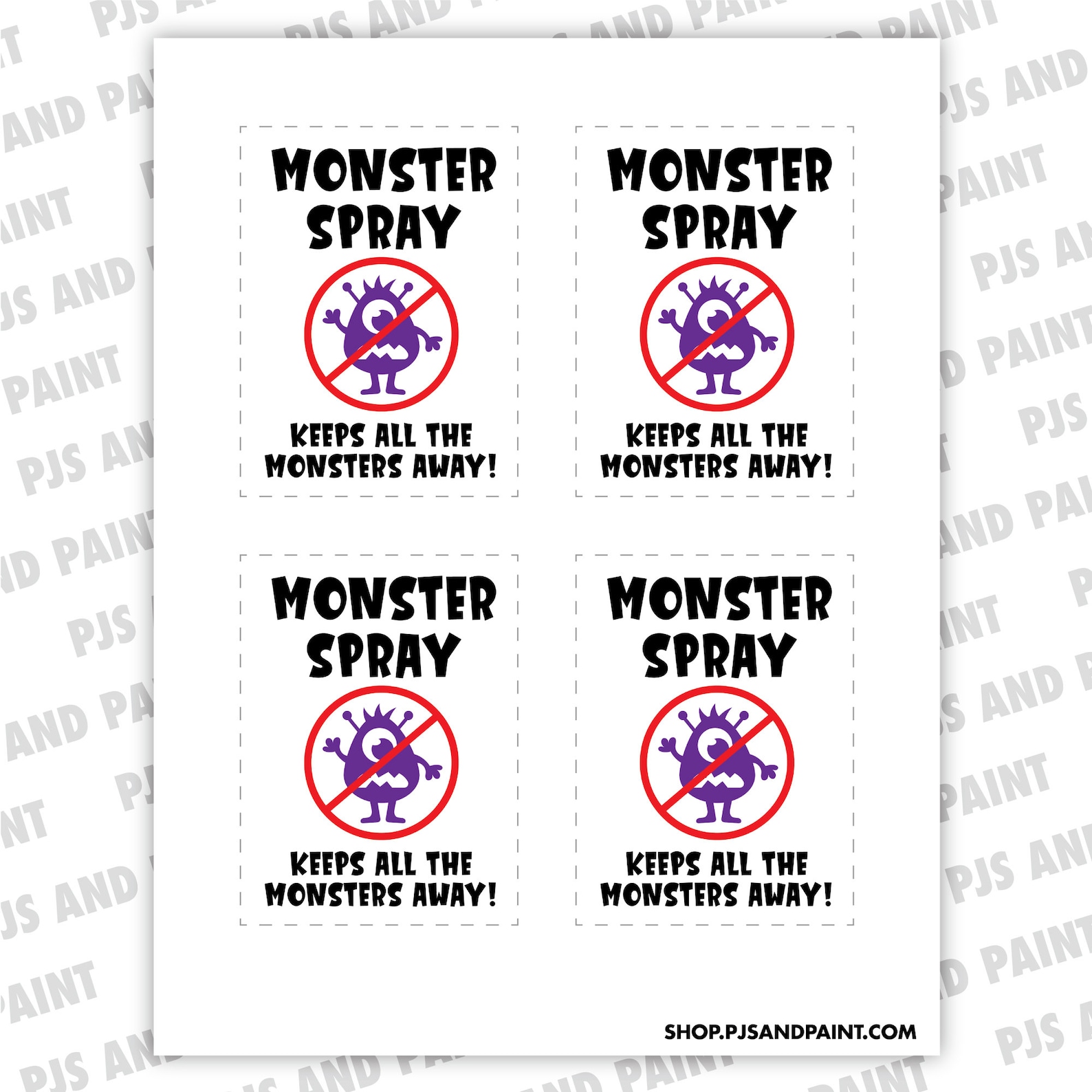 Monster Spray SVG, Monster Spray Printable Label, Go Away Monster Spray ...