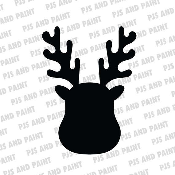 Reindeer Silhouette Svg Reindeer Face Outline Svg Reindeer Etsy