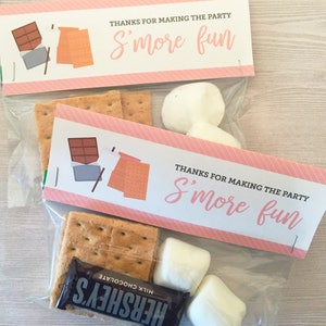 S'mores Treat Bag Topper, Printable Favors, S'mores Kit, S'mores Party ...
